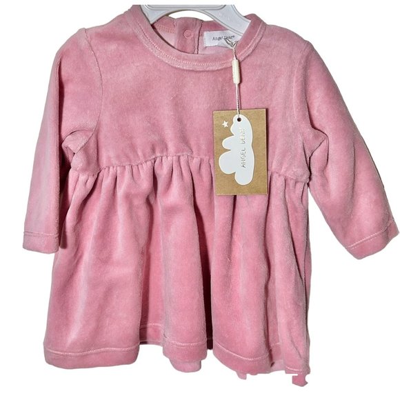 Angel Dear | Dresses | Angel Dear 36m Nwt Blush Pink Velour Long Sleeve ...